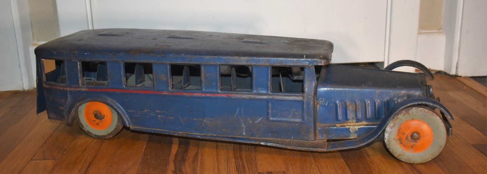 Vintage 1920s COR COR Pressed Steel Blue Toy BUS | eBay