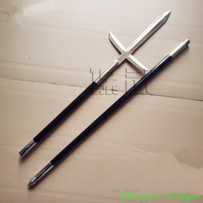 Japanese Spear Yari Jumonji Polearm Cross Hook Sword Lance Voulge Steel ...