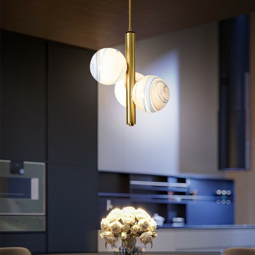 Kitchen Pendant Light Bar Gold Ceiling Light Glass Lamp Room Chandelier ...