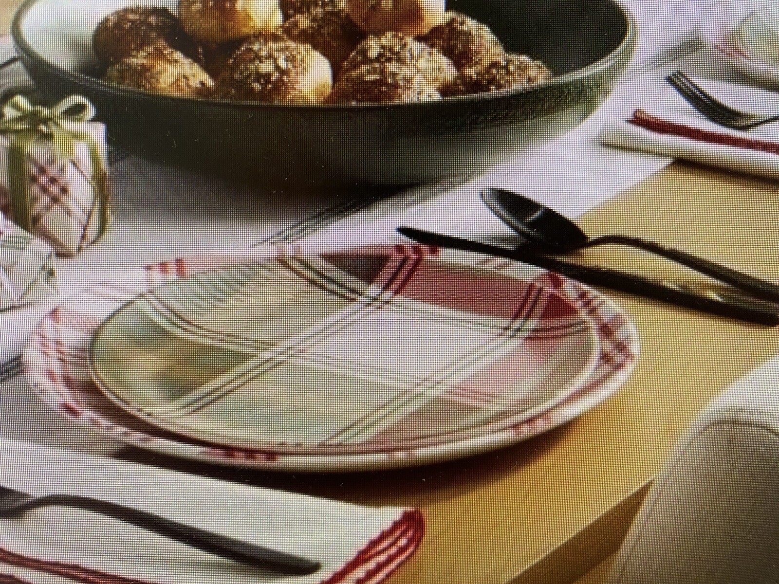 Hearth & Hand Magnolia Melamine Plate Dish Salad Dinner Red Green Plaid ...