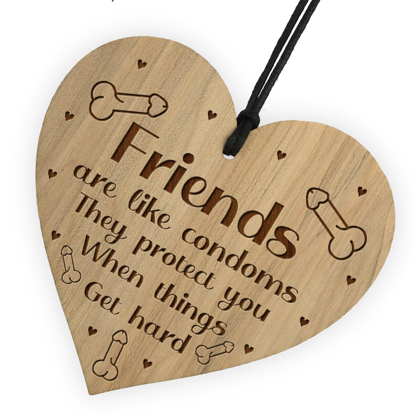 Funny Rude Friendship Plaque Wood Heart Birthday Christmas Gift For ...