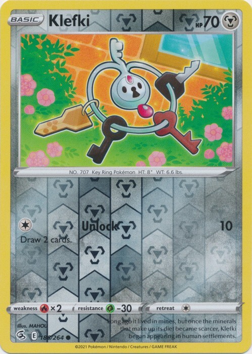 Reverse Holo Klefki 186/264 Fusion Strike Common Pokemon TCG | eBay