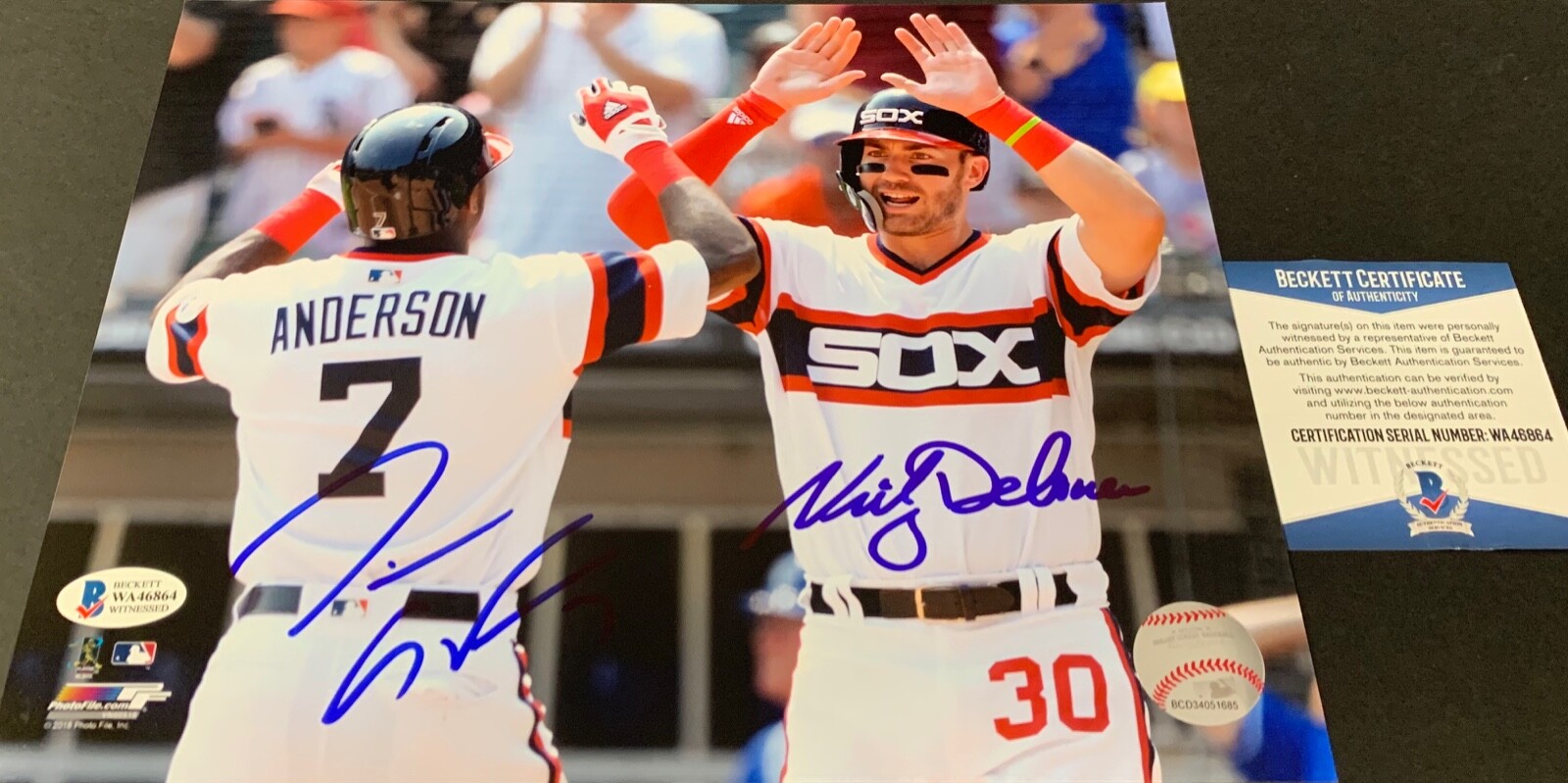 Tim Anderson & Nicky Delmonico Chicago White Sox Autographed Signed ...