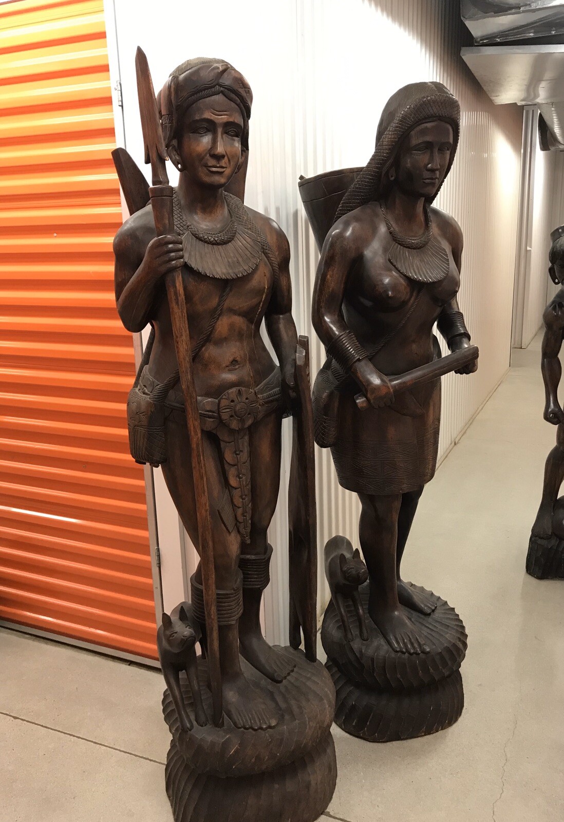 Igorot Hunter/Huntress Life Size Statues - Pair + Headhunter (3) | eBay UK