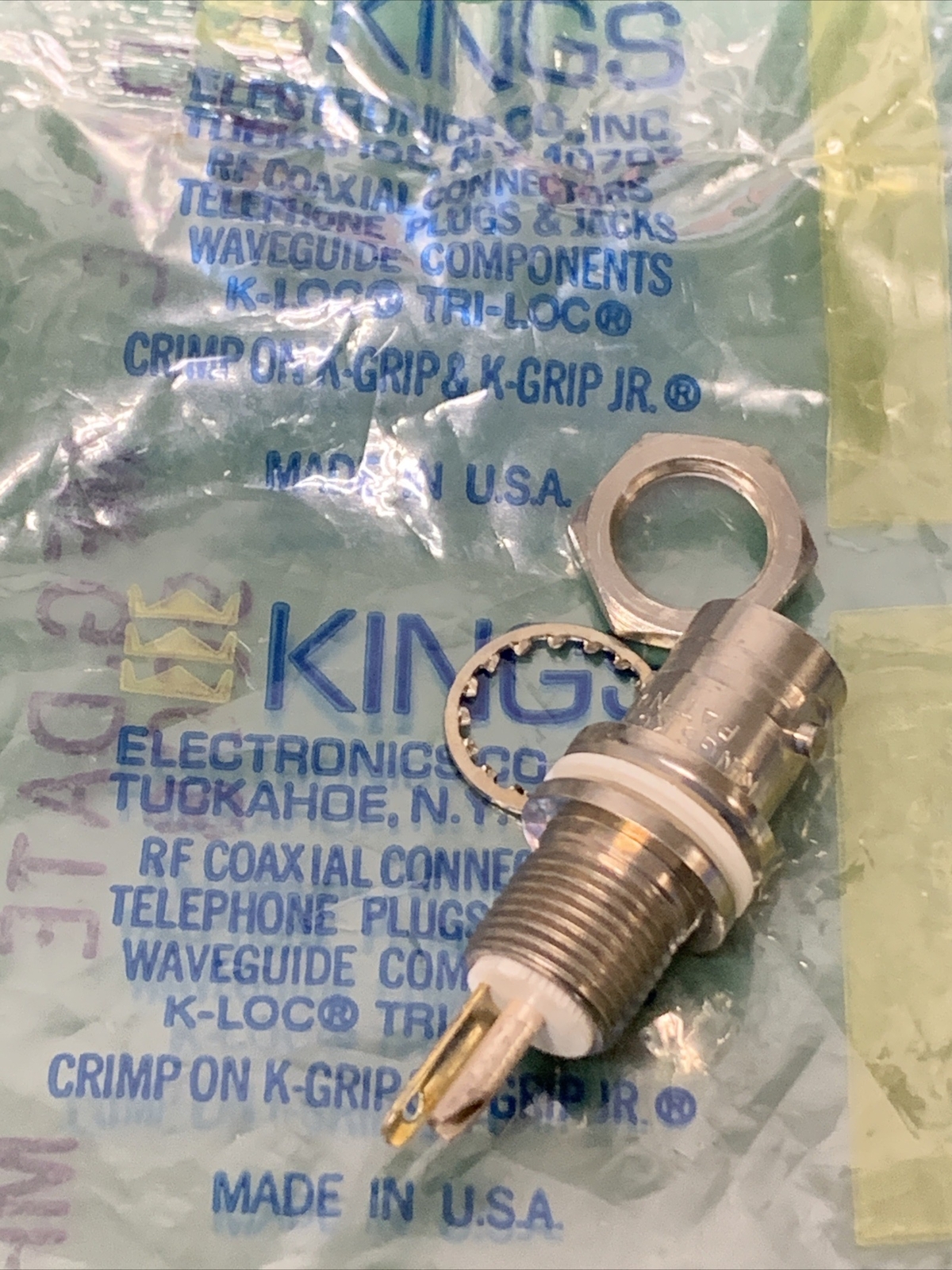 KINGS KC-79-302-M06 Connector rf coaxial bnc bulkhead receptacle front ...