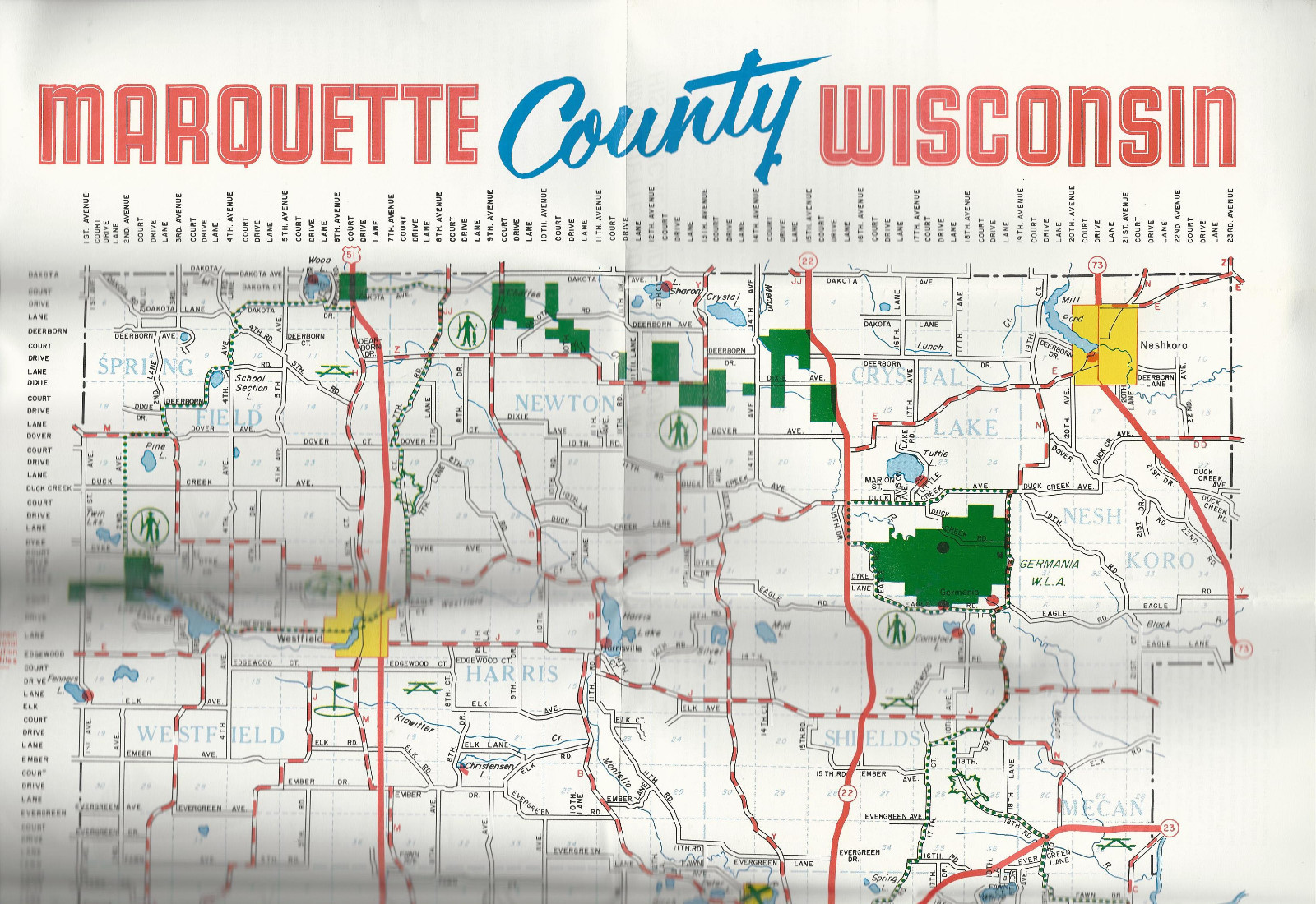 Marquette County Wisconsin Vintage Travel Brochure Street Map Photos | eBay