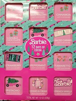 Barbie 12 Pack Multiple Flavors Hot Chocolate Gift Set NEW Stocking ...