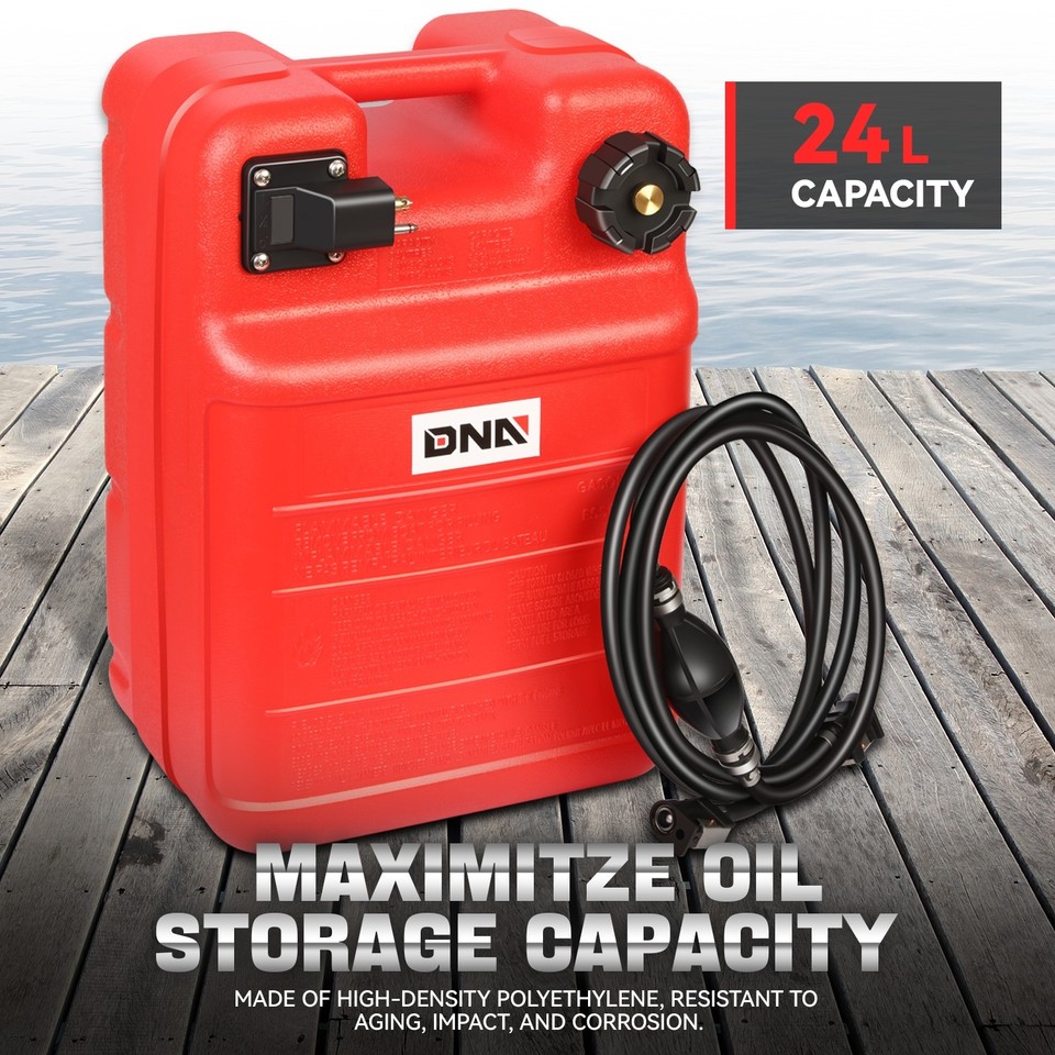 6.33 Gallon 24L Portable Marine Outboard Boat Gas Fuel Tank w/Bump ...