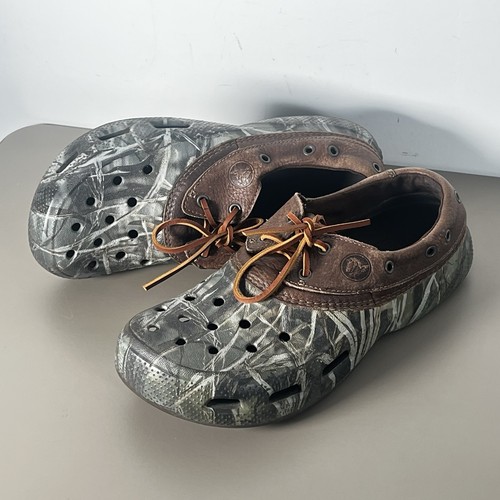 Camo Crocs Islander Sport RealTree Camouflage Leather Clog Lace Up Men ...