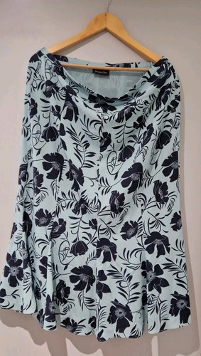 Women's Jacques Vert Aqua Floral Ruffle Midi Skirt Size 16UK | eBay.de