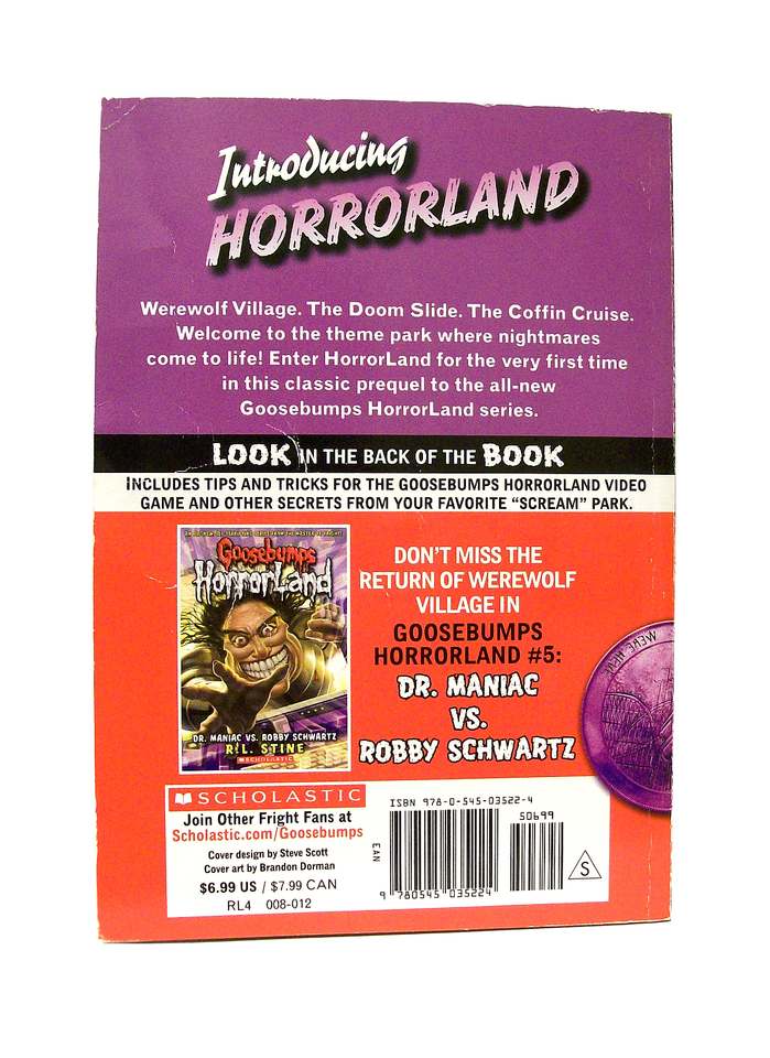 Goosebumps "ONE DAY AT HORRORLAND" by R.L. Stine (2008, Scholastic ...