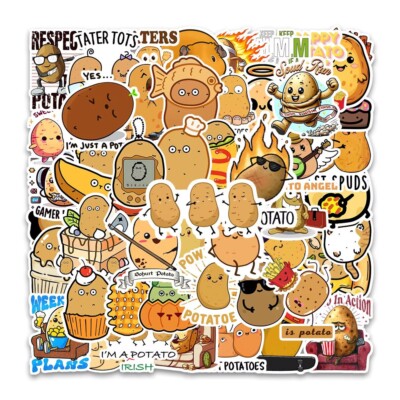 50 Pack of Cute Potato Stickers for Laptop/Water Bottle/Phone Case | eBay