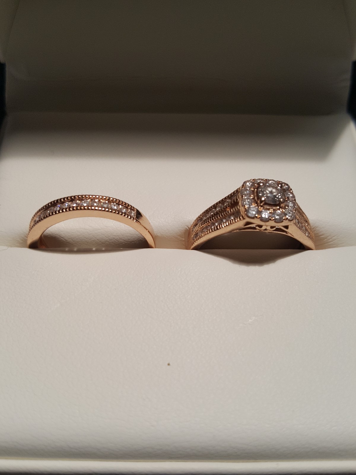 Diamond Wedding Set Ring in 14k Yellow Gold - Jeffrey Levin hallmark | eBay