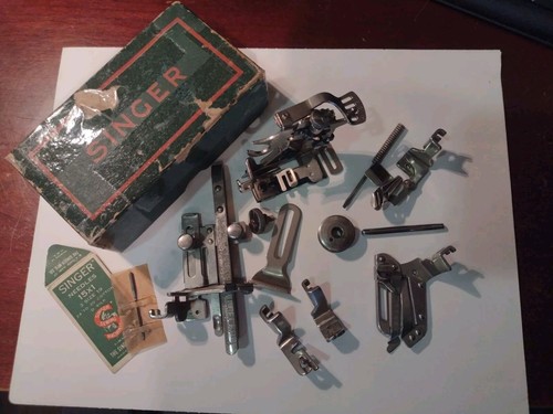 Vintage Singer ATTACHMENTS & BOX 120360 LOW SHANK 99 66 201 15 221 ...