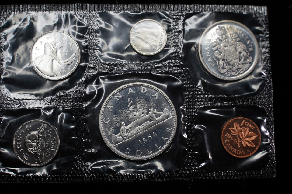 1966 Canadian coins Uncirculated Proof like set dollar 50 10 5 cents C474 | eBay