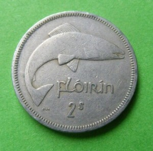 Irish 1963 Two Shilling Florin Coin Old Vintage Ireland 2s Original ...