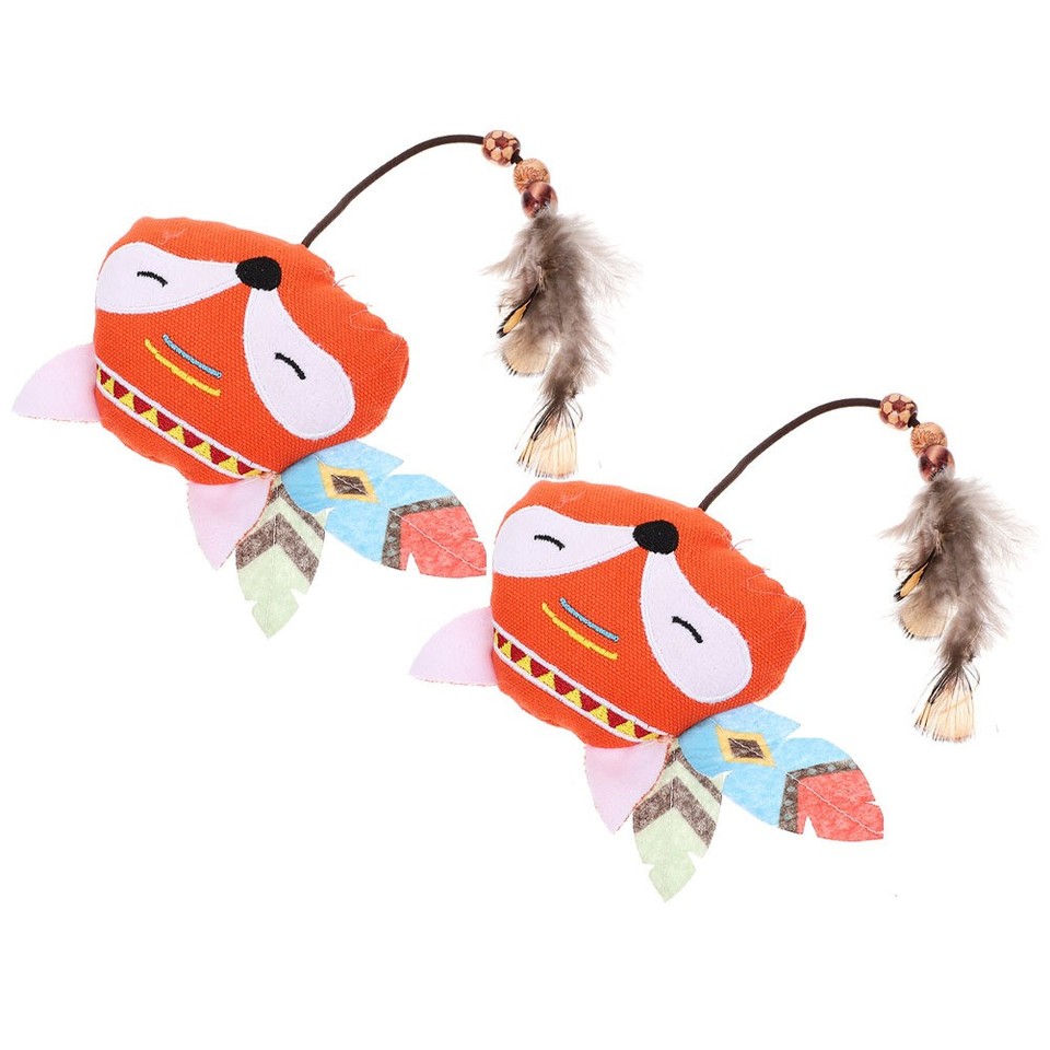 2pcs Interactive Cat Toy Cat Teeth Grinding Chew Toy Cartoon Kitten ...