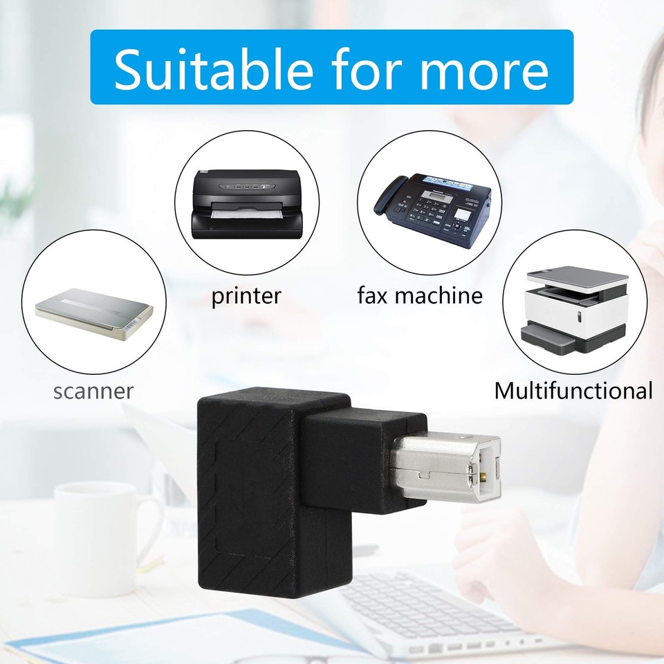 YACSEJAO USB 2.0 Type-B Printer Adapter, 2Pack 90 Degrees B black | eBay