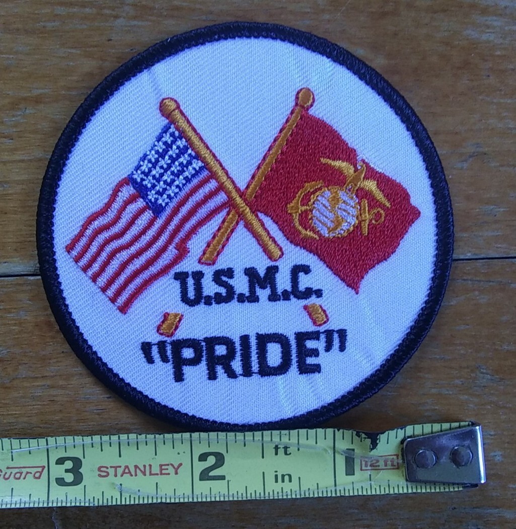 USMC PRIDE Crossed FLAGS ~ Military Biker Jacket Vest Iron On ...