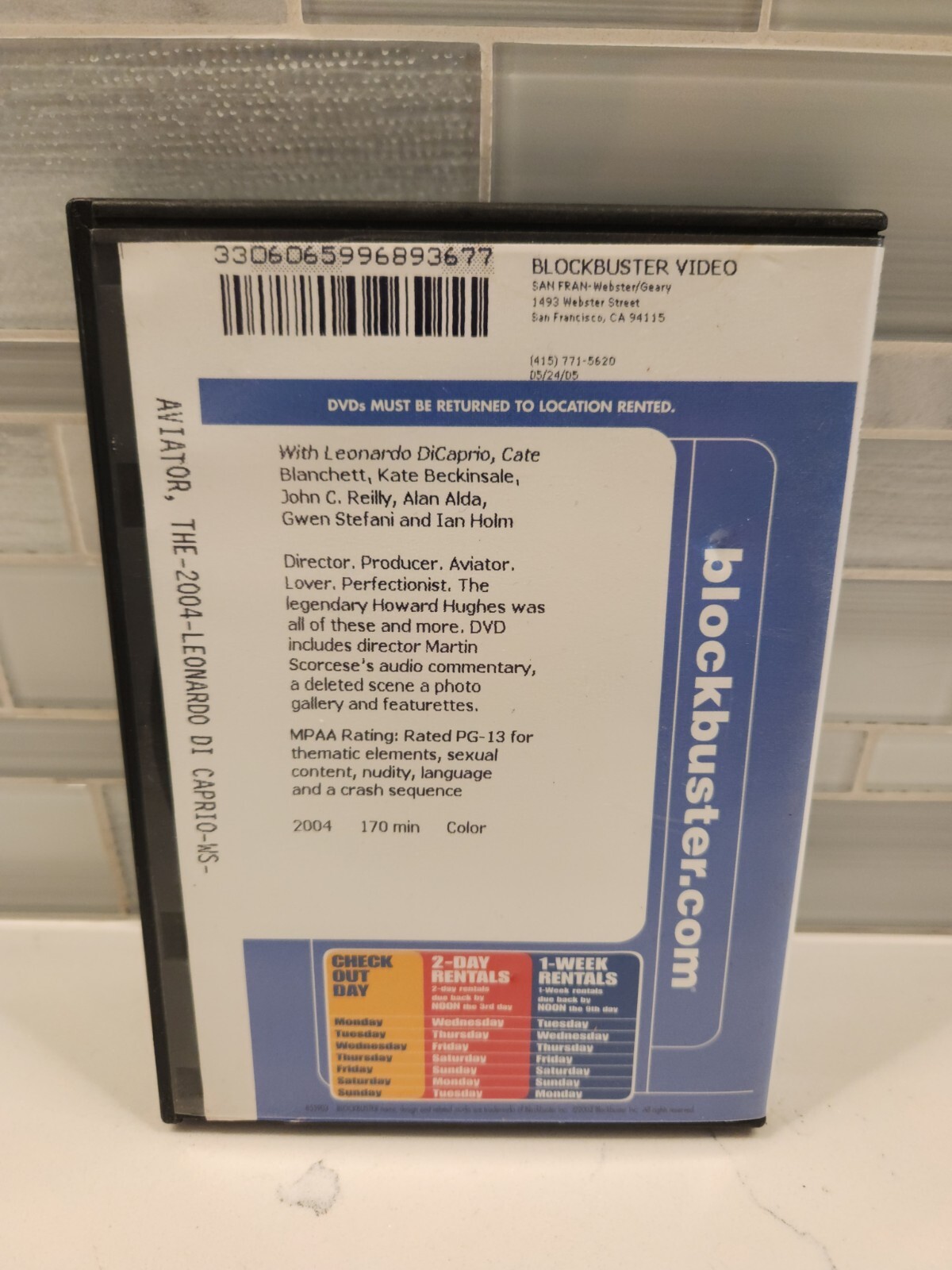The Aviator 2-Disc DVD Set Ex Blockbuster Video 2 Day Rental Leonardo ...