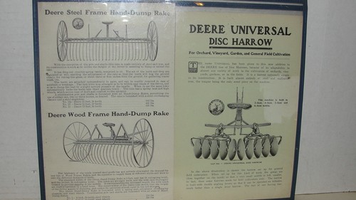 (2) VINTAGE DEER & MANSUR - ADVERTISING PRINT, DISC HARROW & HAND DUMP ...