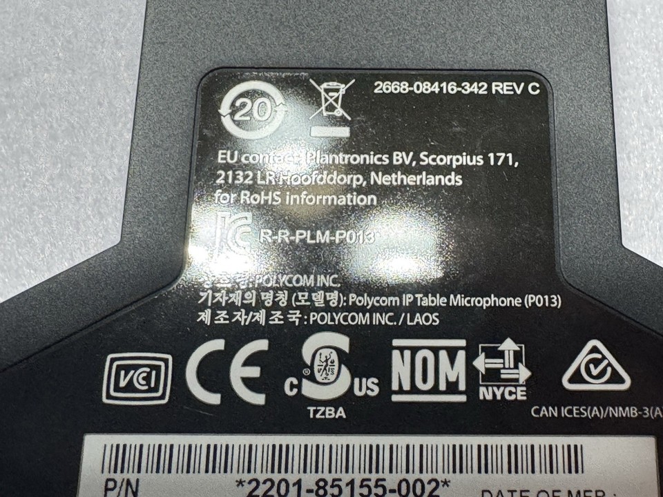 POLYCOM IP DESKTOP MICROPHONE POLY G7500 CODEC 2201-85155-002 P013 NEW ...