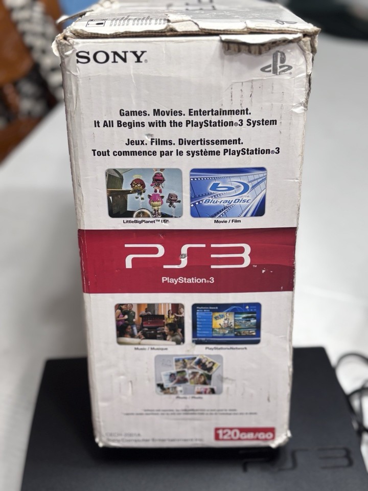 Sony PlayStation 3 PS3 Slim 120GB Bundle Box 31 Games 4 Controllers ...