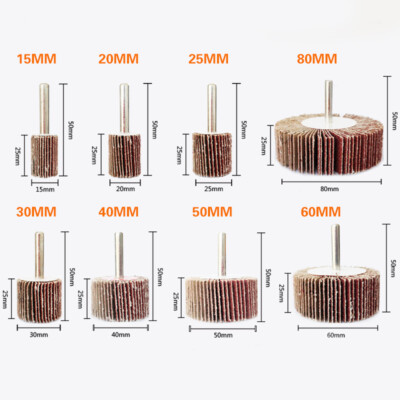 80 Grit Grinding Sanding Flap Wheel Abrasive Disc 6mm Shank For Rotary ...