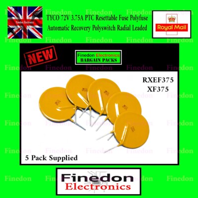 5 x TYCO XF375 72V 3.75A PTC Resettable Fuse Polyfuse Automatic ...
