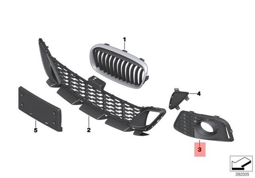 Genuine BMW F45 F46 Front Closed Fog light M Grille Left OEM ...