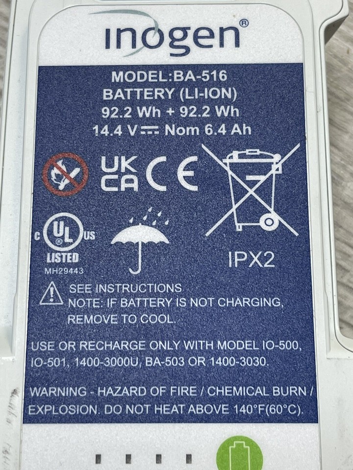 INOGEN One G5 / Rove 6 & OxyGo NEXT 16-Cell Battery - BA-516 - GENUINE ...