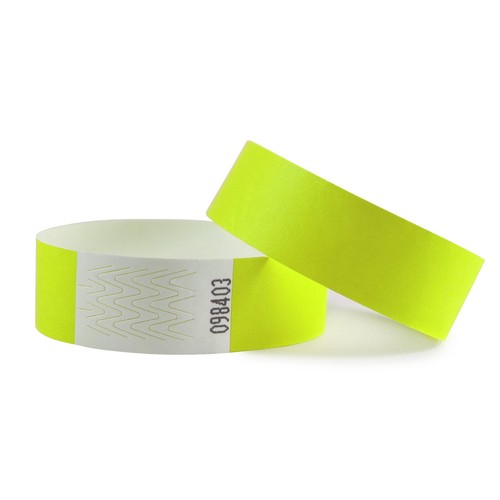 100 Yellow Tyvek Wristbands Paper Bands Event Festival Party Security ...