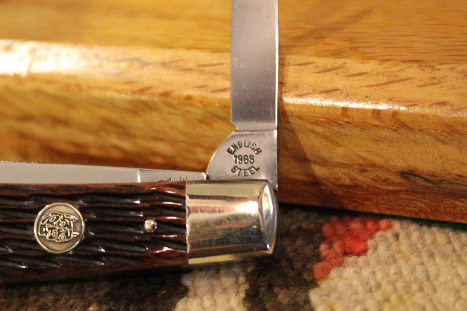 VTG GERMAN BULLDOG TANG STAMP 1985 2nd GENERATION BULLET TRAPPER KNIFE ...