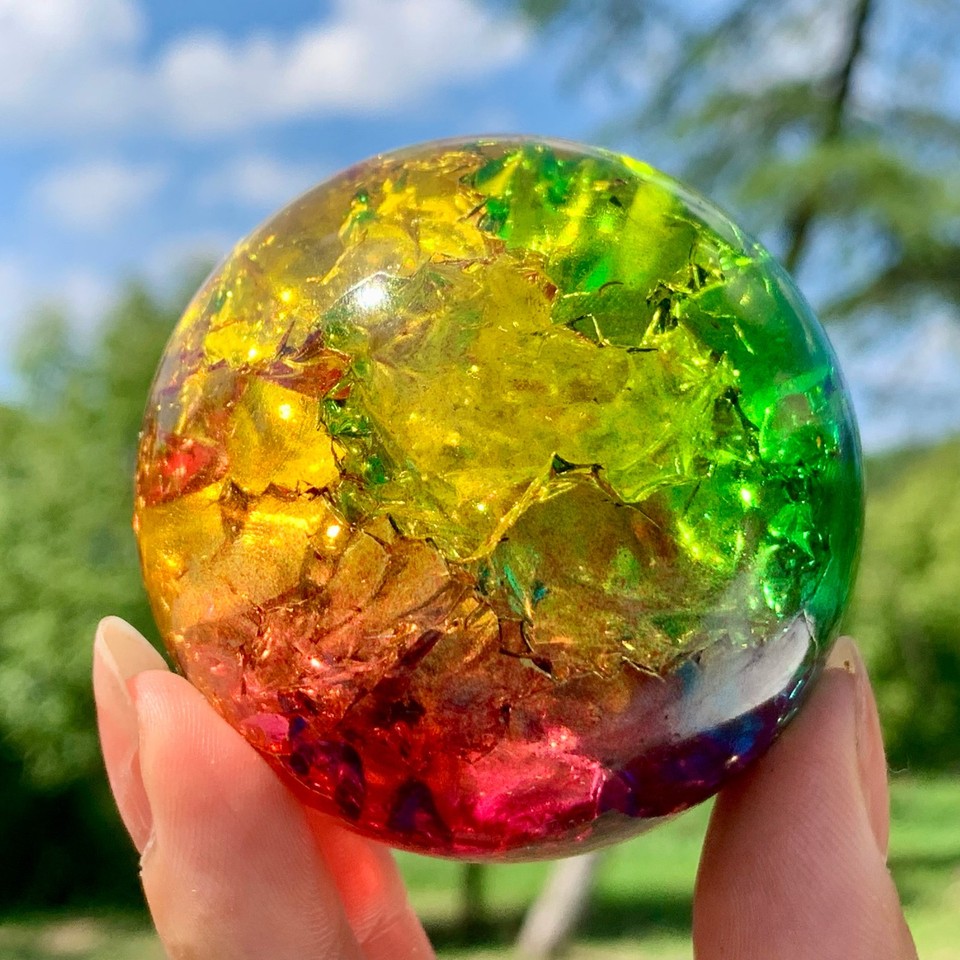 310.7G Natural Titanium Rainbow Quartz sphere Crystal ball Healing | eBay