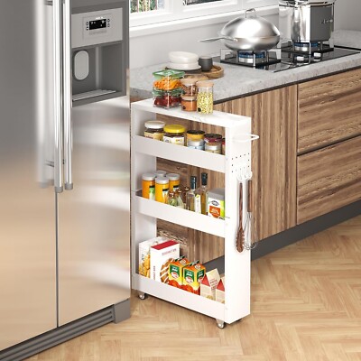 Slim Rolling Can Spice Racks Kitchen Storage Organizer Metal Space ...