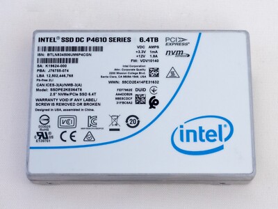 Intel DC P4610 SSDPE2KE064T8 6.4TB U.2 2.5" PCIe NVMe SSD - 100% Health | eBay