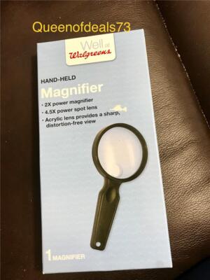 Well at Walgreens Hand-Held 2X Power Magnifier 4.5X Power Spot Acrylic ...