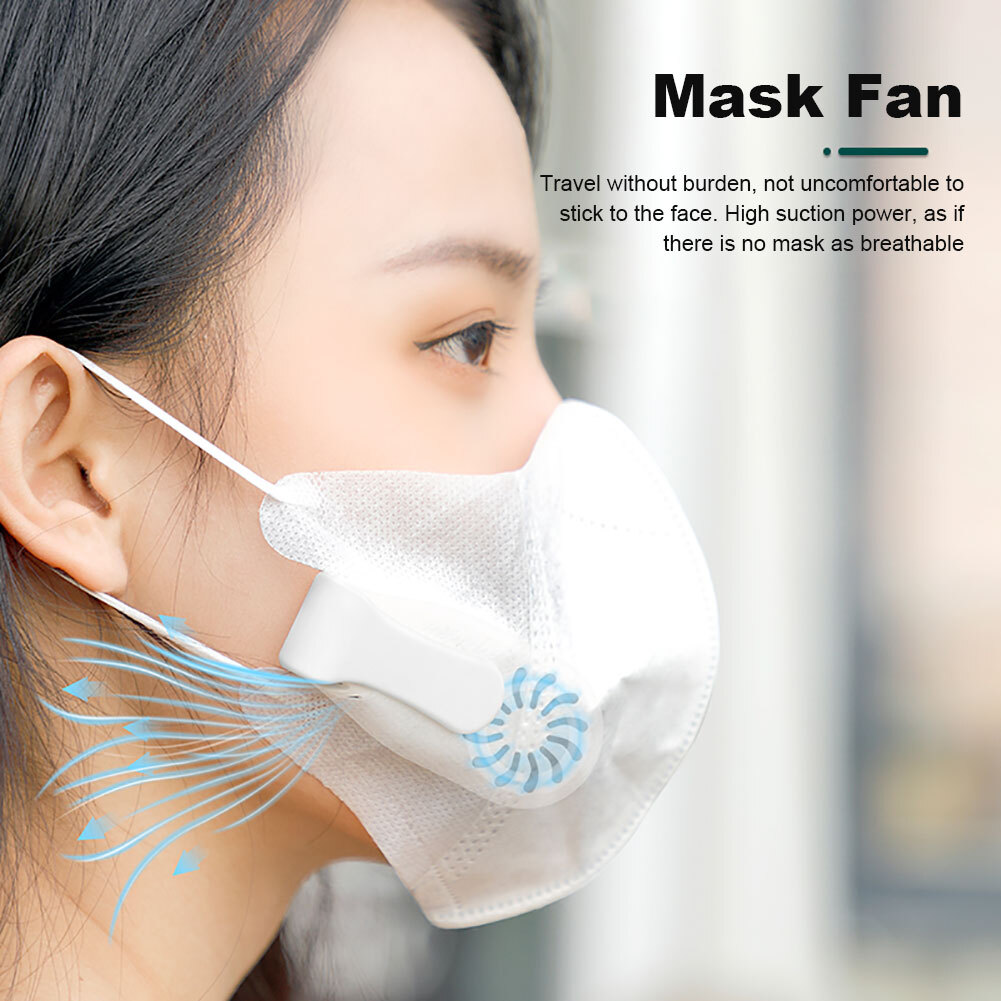 Face Mask Clip-On Fan 3 Speed Air Purifier Mask Fan for Travel Sport ...