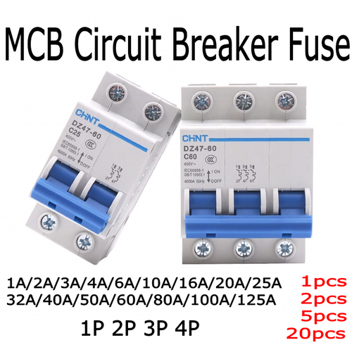 1/2/5/20pcs 1A/2A/3A/4A/5A/6A~125A 1/2/3/4 Pole MCB Circuit Breaker ...