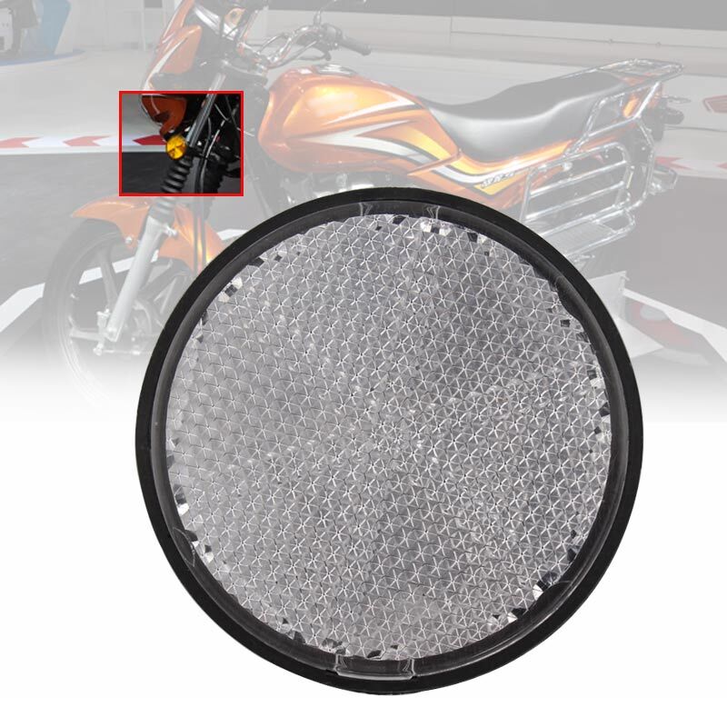 5Pcs Round Front Clear Reflector Set For Motorcycles Bikes Dirt Bikes ...