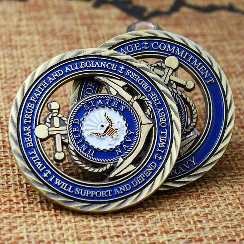 Bronze Hollow Collector's Medallion Challenge Coin U.S. Navy Core ...