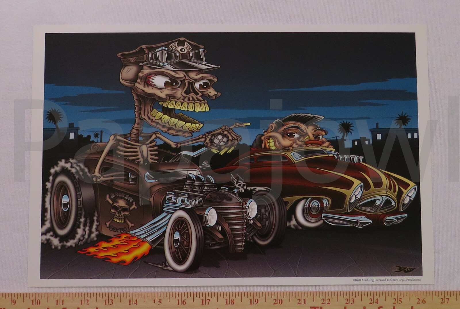 Rat Fink Style Art Full Custom Mercury Vurses Sedan Drag Racing 11" by ...
