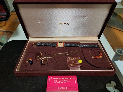 PUMA Orient Quartz Jupiter Watch Black Leather Gold Accessories | eBay