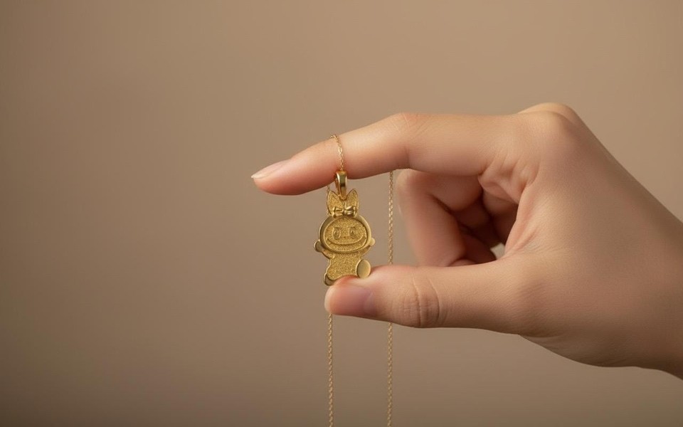 14k Solid Gold Labubu Pendant 20mm x 16mm Labubu Pendant | eBay