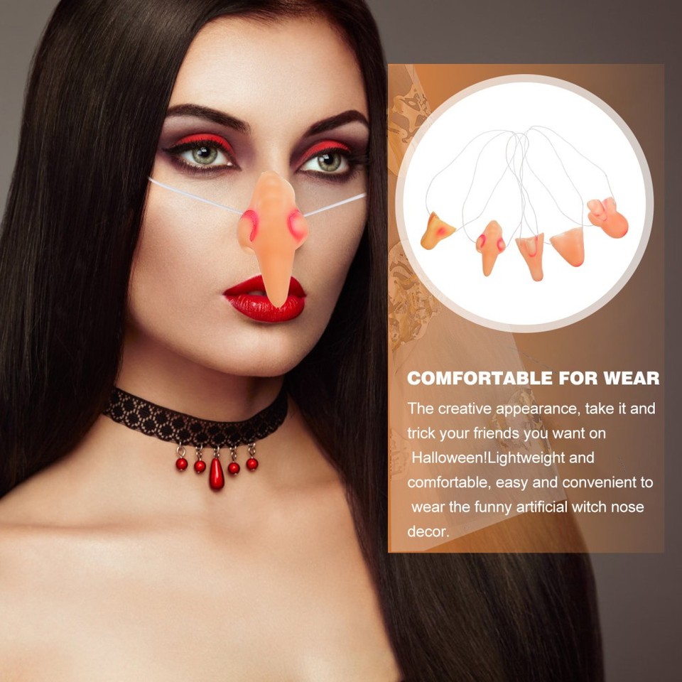 5 Pcs Fake Witch Nose Vinyl Props Halloween Cosplay Nose Accessory ...