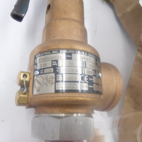 Aquatrol Series 573-ED Safety Relief Valve 2.48Barg 36PSIG 3/4" MNPT x ...