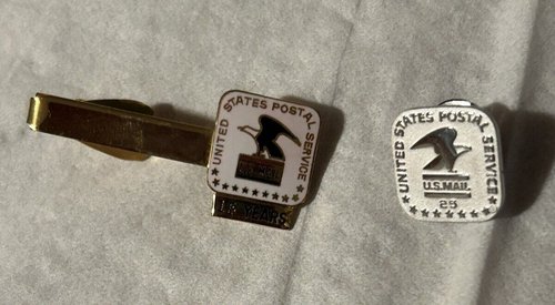 Vintage Lot of 2 USPS United States Postal Service Tie Bar & Pin ~ 15 ...