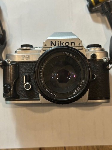 Nikon FG SLR Camera with Series E 50MM f/1.8 lens, carry strap ...