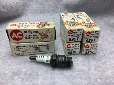 AC R85T Spark Plug Fire Ring 6 Boxed Plugs Made In Flint, Michigan New ...