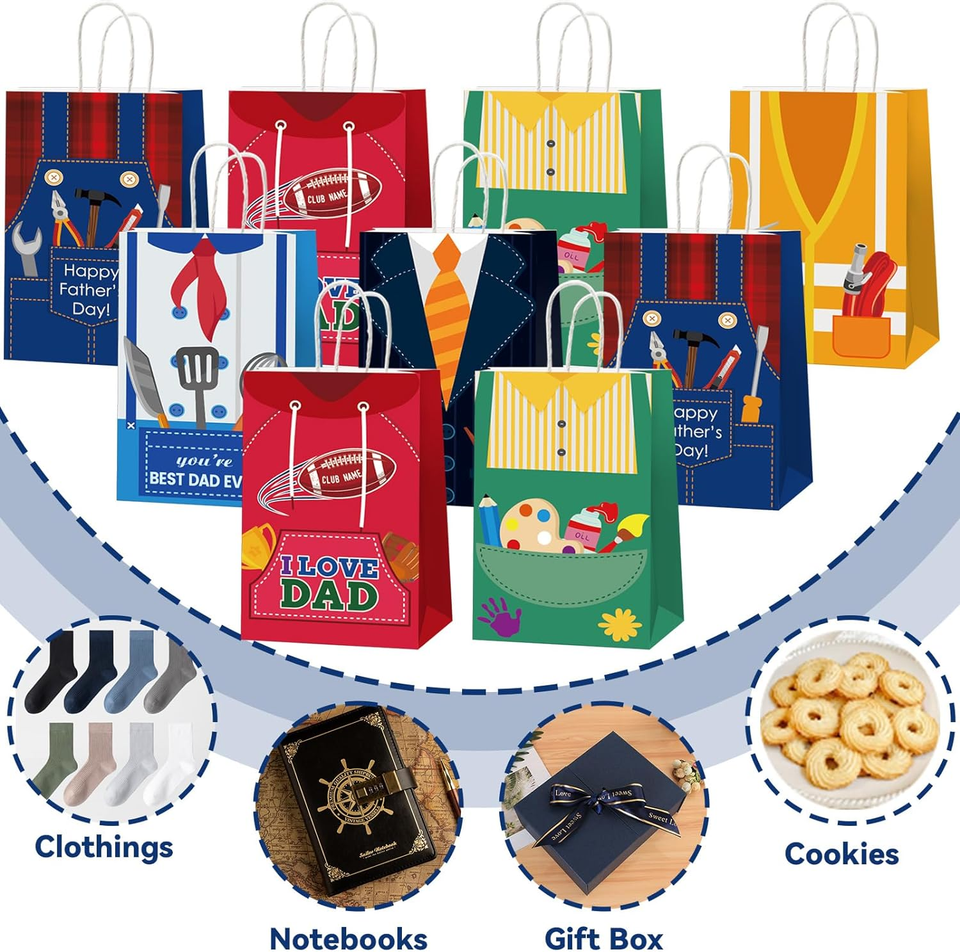 24Pcs Father'S Day Gift Bags Best Dad Gift Paper Bags Happy Father’S ...